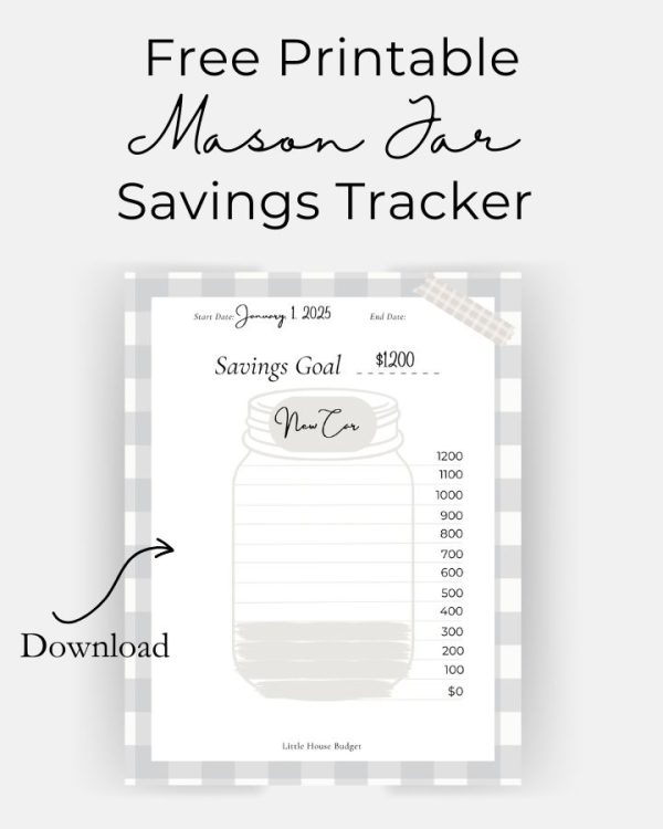 Free Printable Mason Jar Savings Tracker - Little House Budget